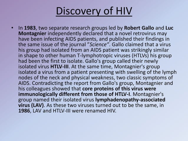 HIV - A Brief History | PPT