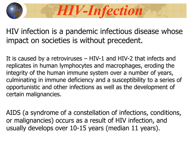 HIV infection. HIV-associated related opportunistic infections and ...
