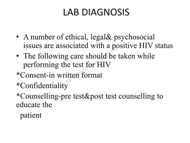 Lab diagnosis of HIV | PPTX | Genetics | Science