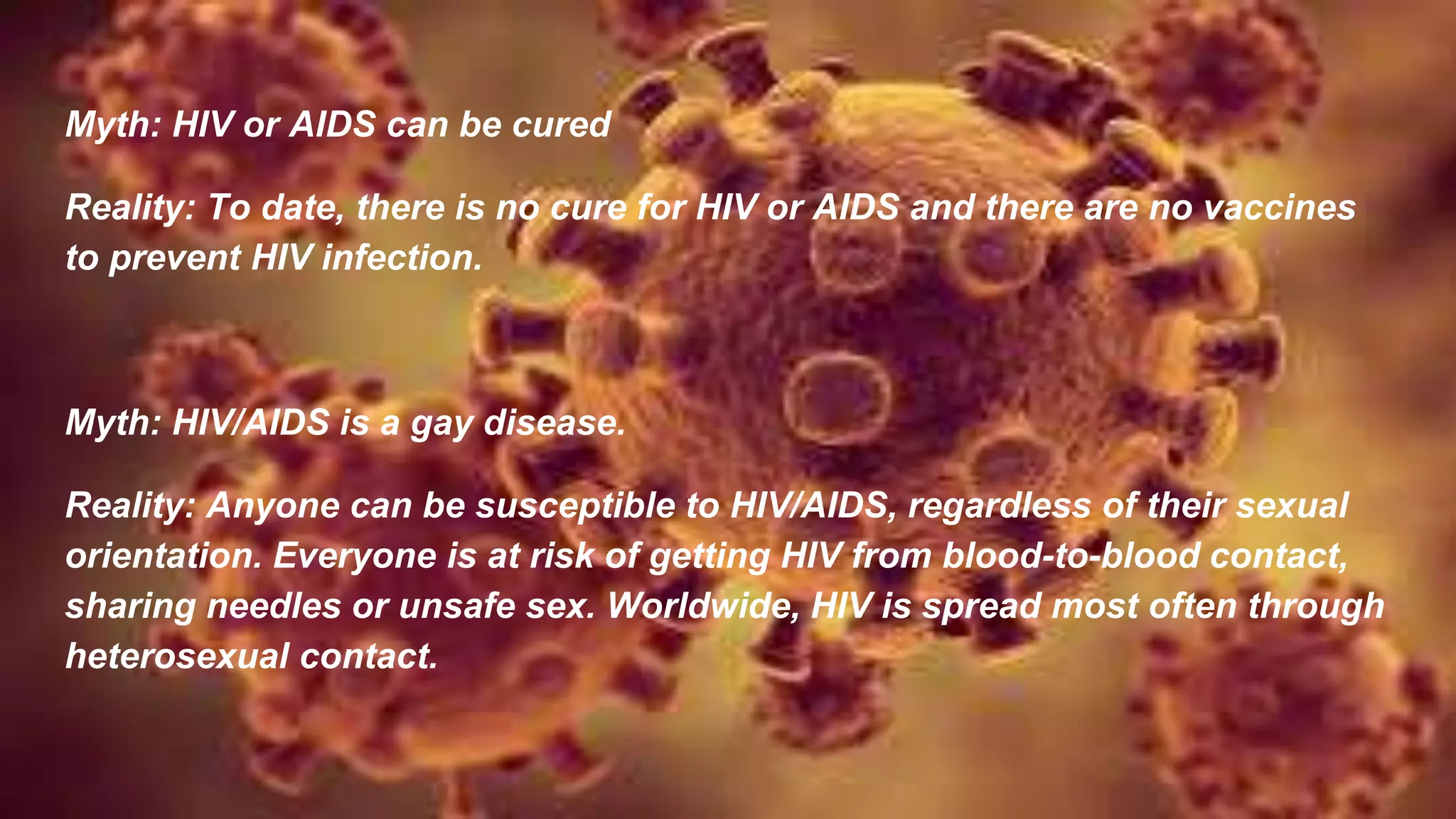 HIV myths and reality | PPTX