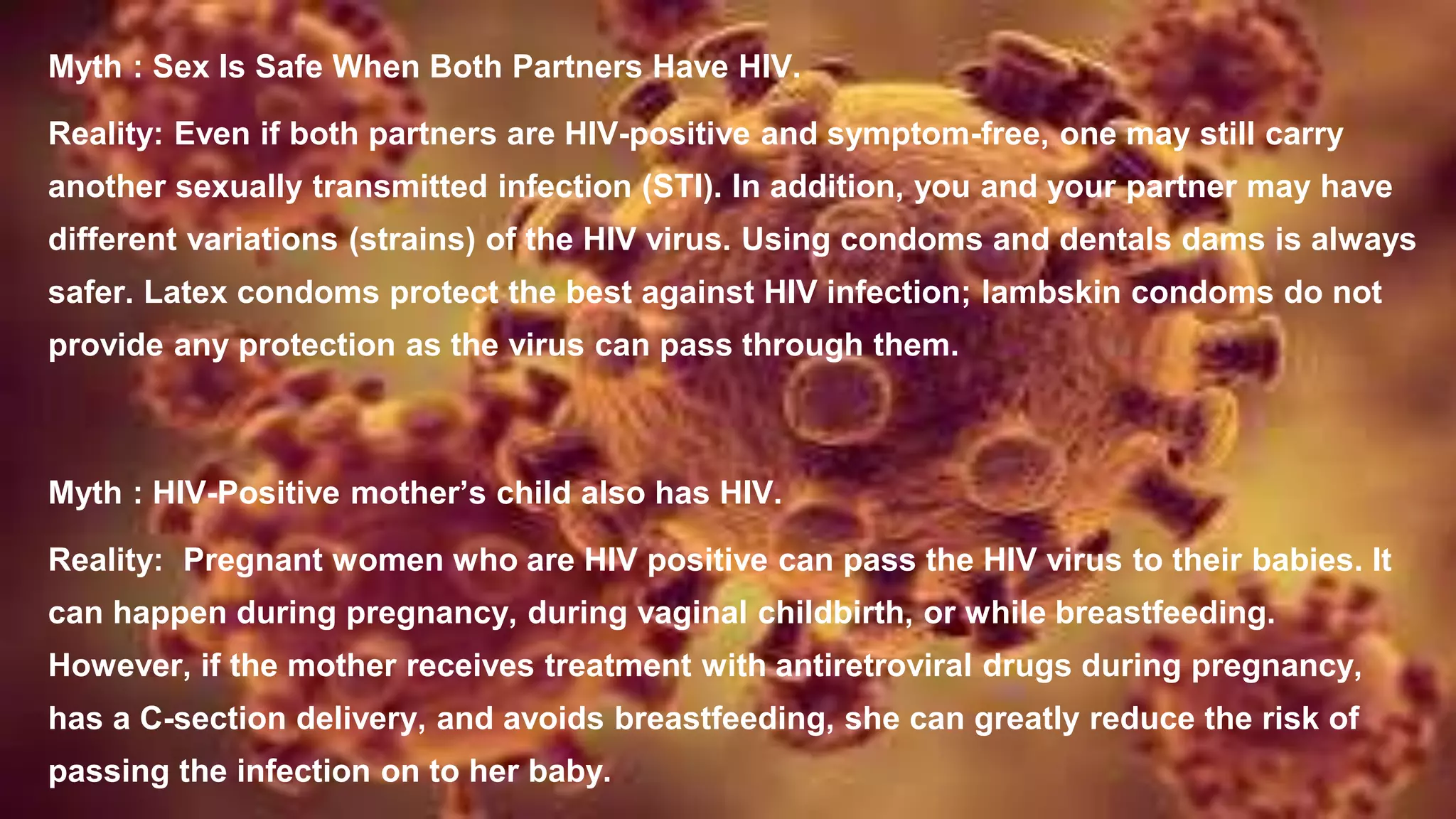HIV myths and reality | PPTX