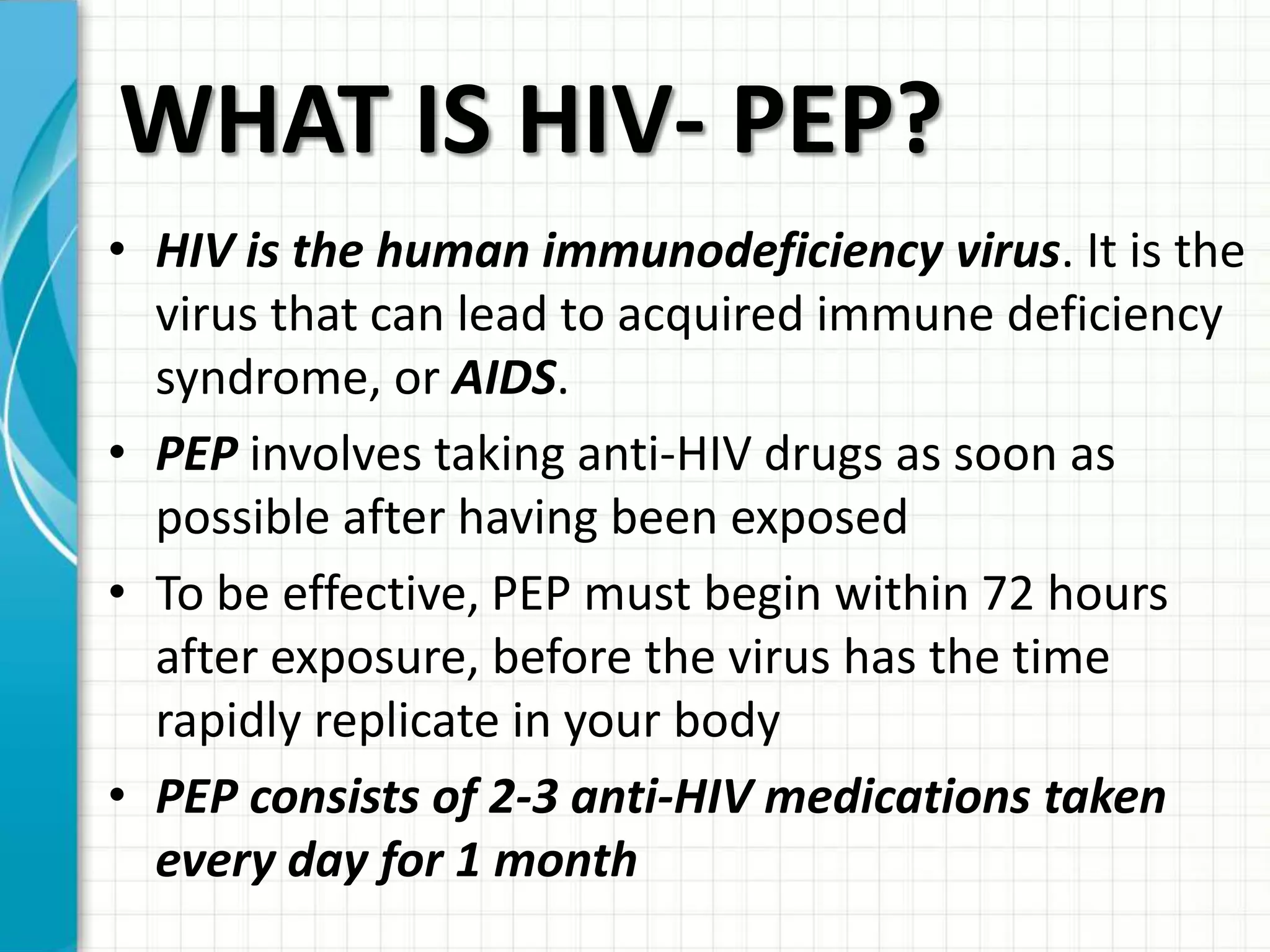 Hiv pep | PPTX