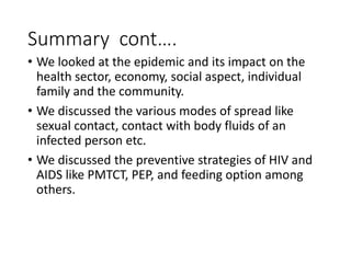 HIV AND AIDS NOTES FOR NURSES STUDY GUIDE | PDF