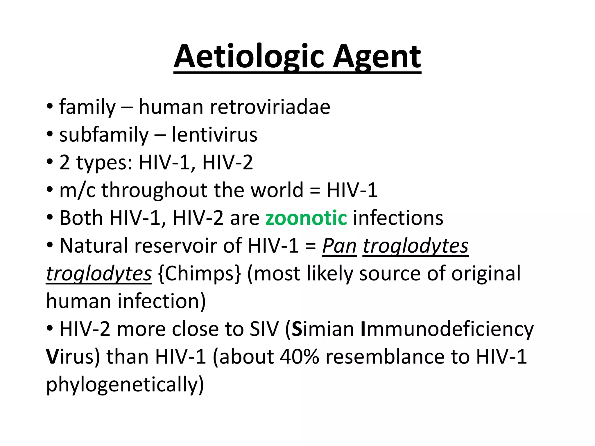 HIV Aetiology & Pathogenesis | PPTX
