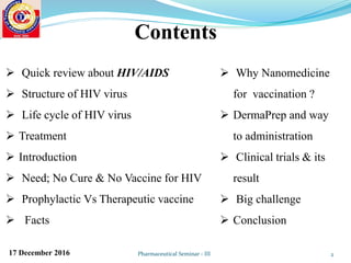 DermaVir: Emerging A Novel Topical Vaccine For HIV/AIDS | PPTX