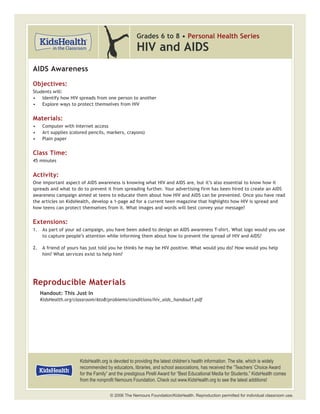 Hiv aids website | PDF | Infectious Diseases | Diseases and Conditions