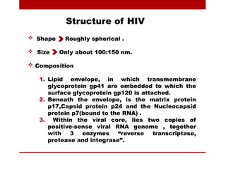 HIV and AIDS and types, history, structure | PPTX