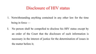 Hiv and aids: legal & ethical implications | PPTX