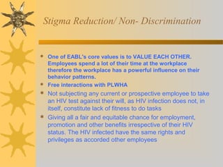 Hiv and aids policy as a tool for stigma reduction at the workplace ...
