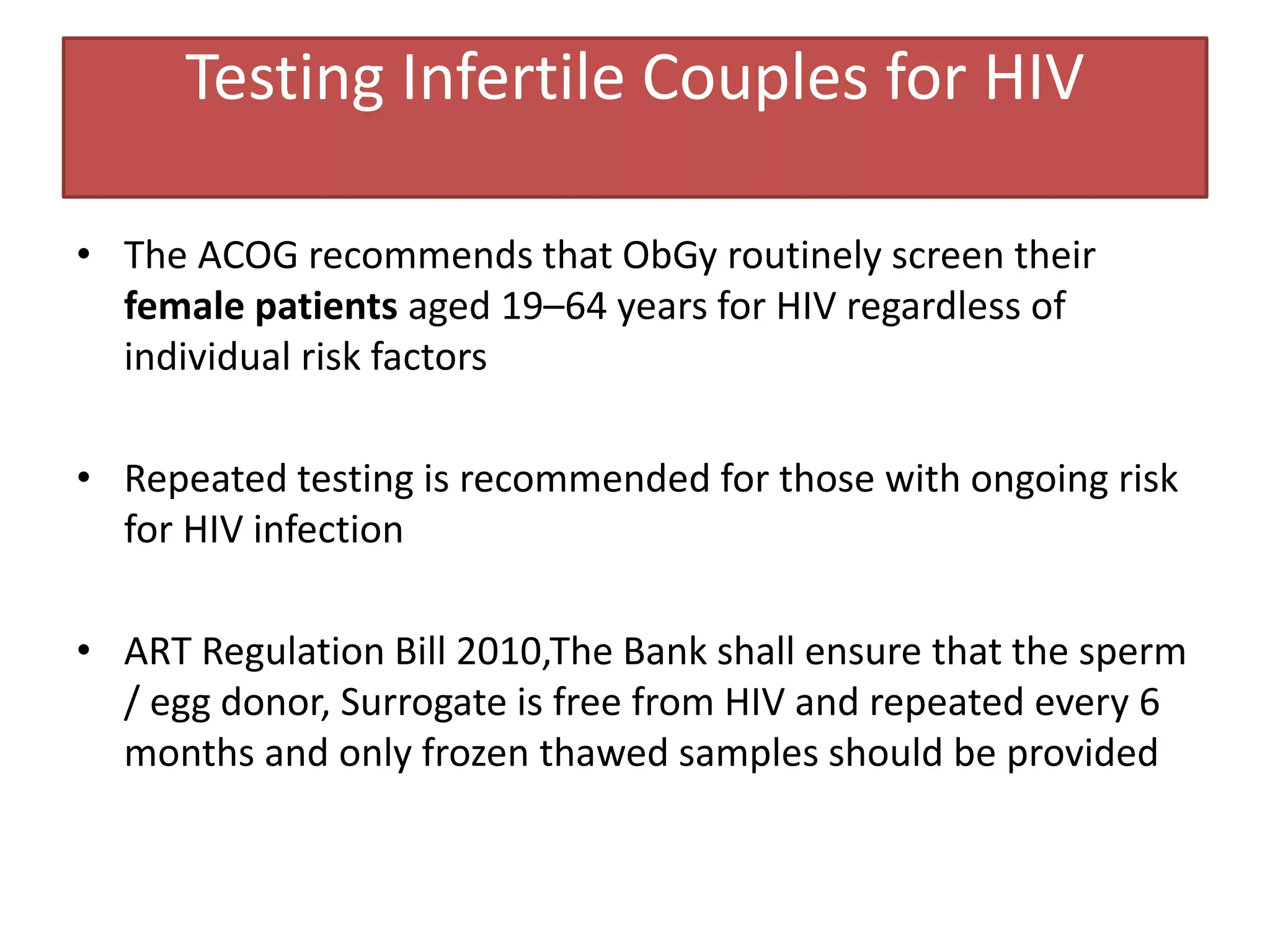 Hiv and infertility | PPTX