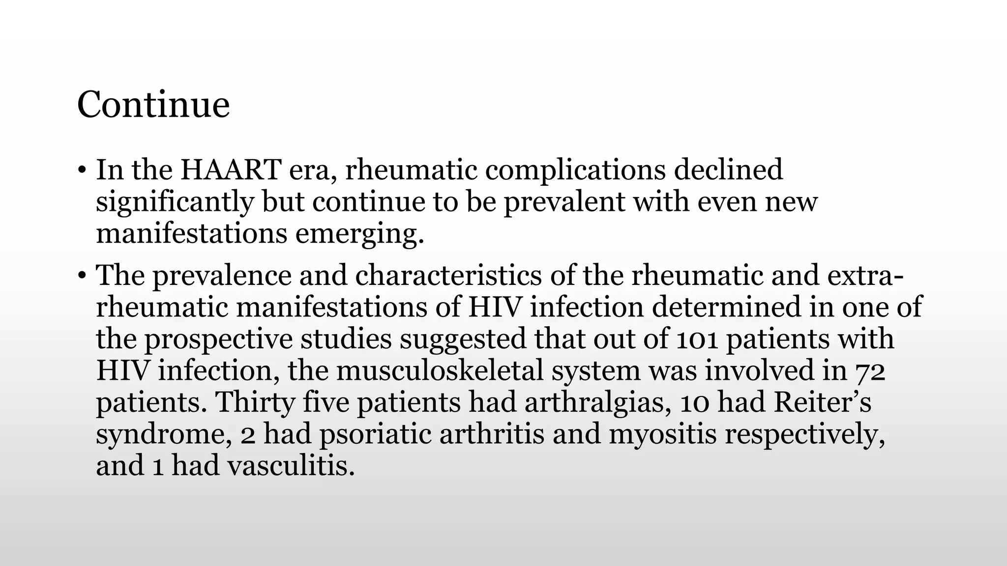 Hiv and musculoskeletal disorders pp | PPTX