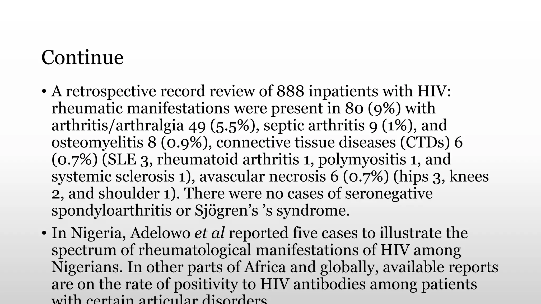 Hiv and musculoskeletal disorders pp | PPTX