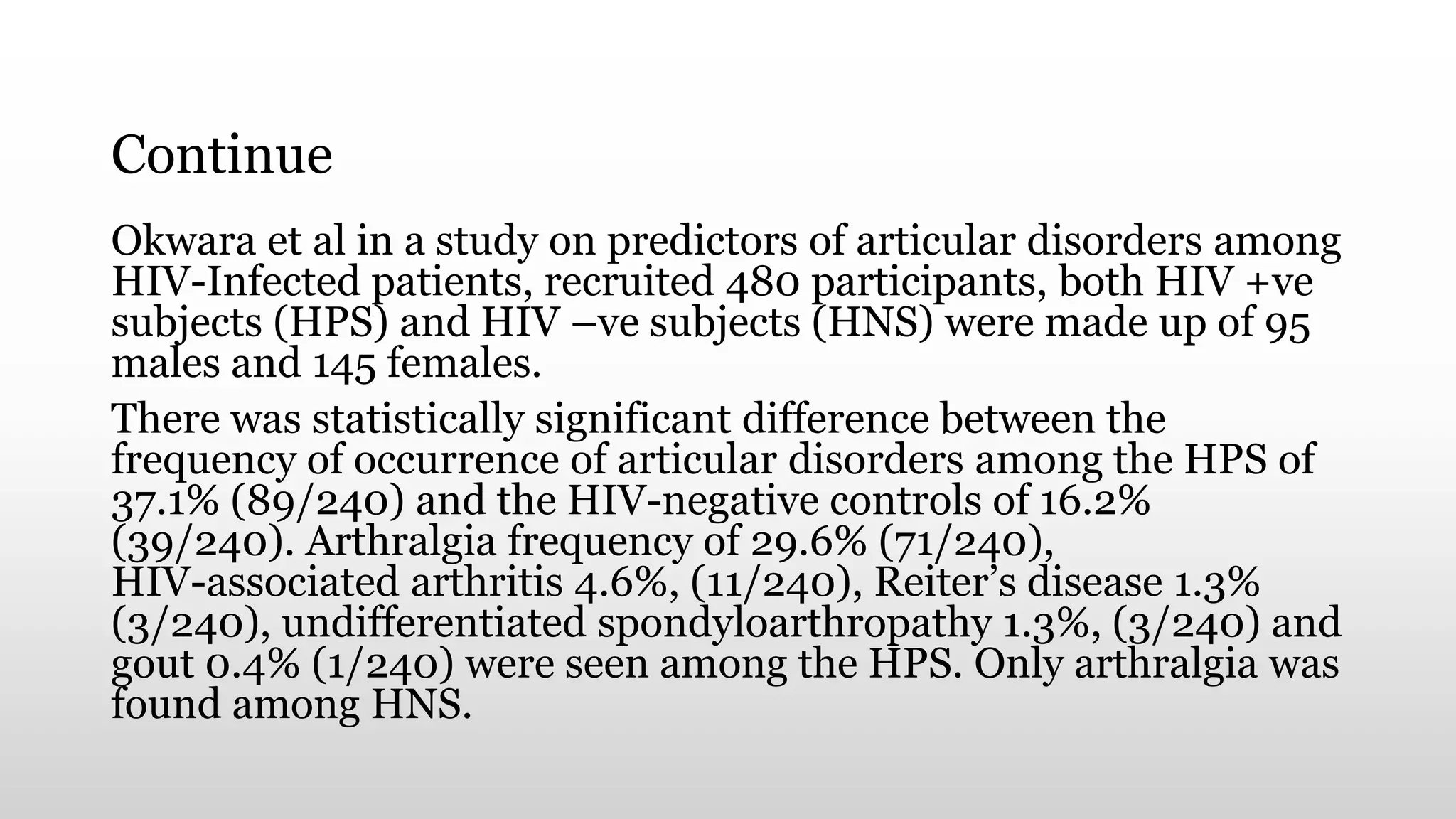 Hiv and musculoskeletal disorders pp | PPTX