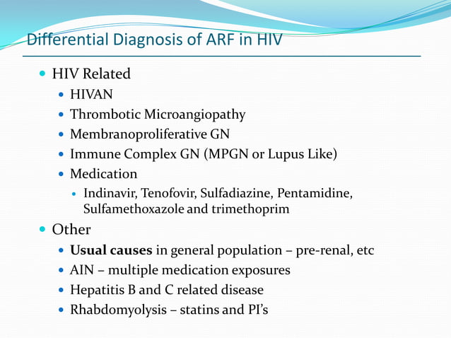 Hiv associated nephropathy(Dr. sood) | PPTX | Blood Disorders ...