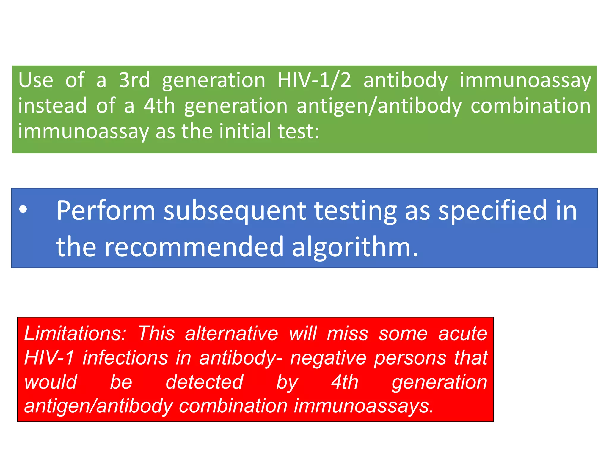 Laboratory Testing For The Diagnosis of HIV Infection | PPT