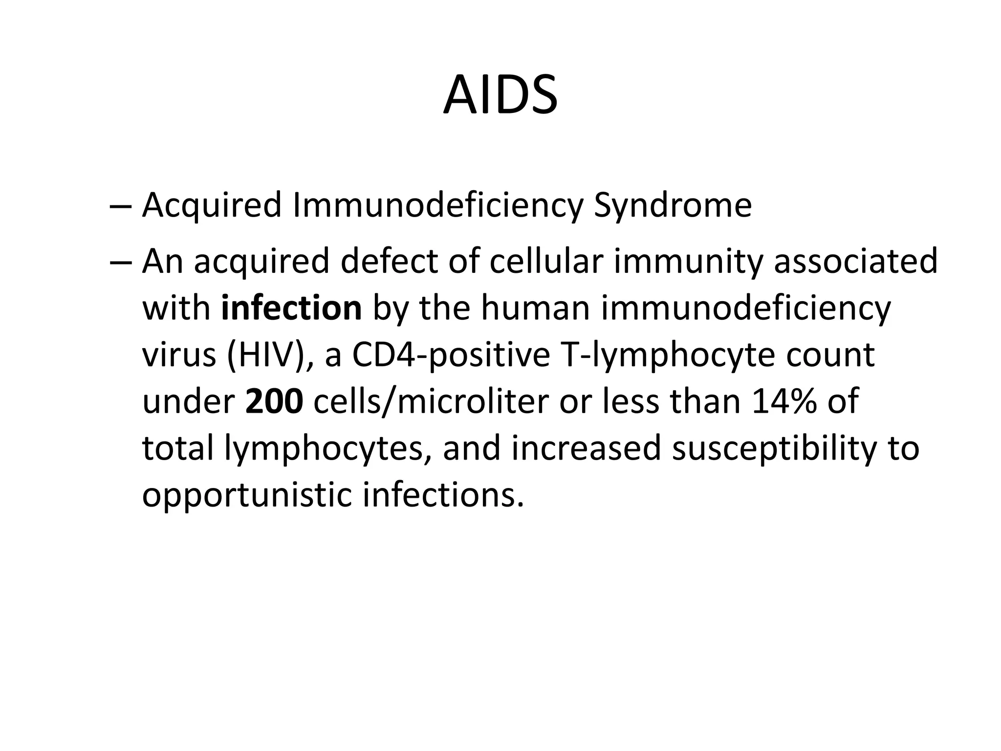 Acquired Immunodeficiency Syndrome; what can skin tell? | PPT