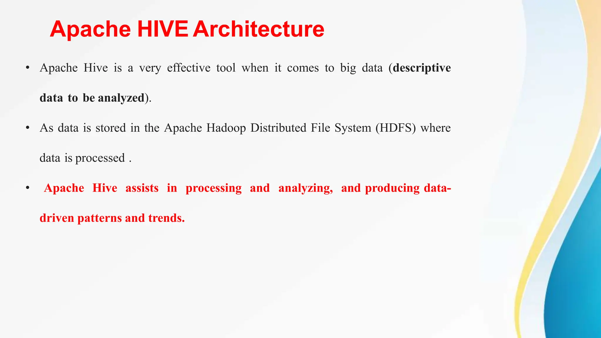 hive architecture and hive components in detail | PPTX | Databases | Computer Software and ...