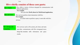 HIVE-NEED, CHARACTERISTICS, OPTIMIZATION | PPTX