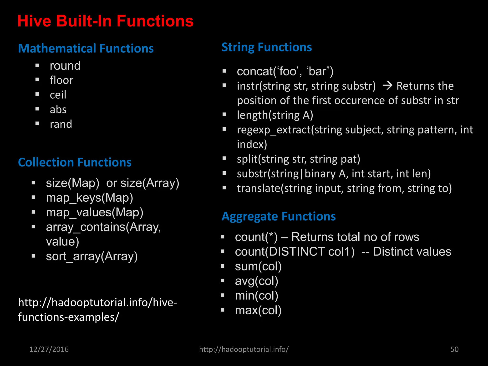 Hive explanation with examples and syntax | PPT