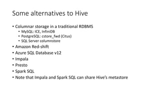 Hive big-data meetup | PPT
