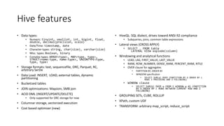 Hive big-data meetup | PPT