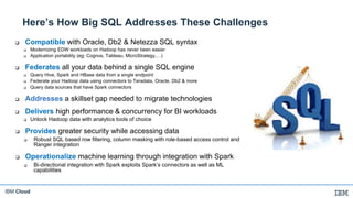 Modernize Your Existing EDW with IBM Big SQL & Hortonworks Data Platform | PPT