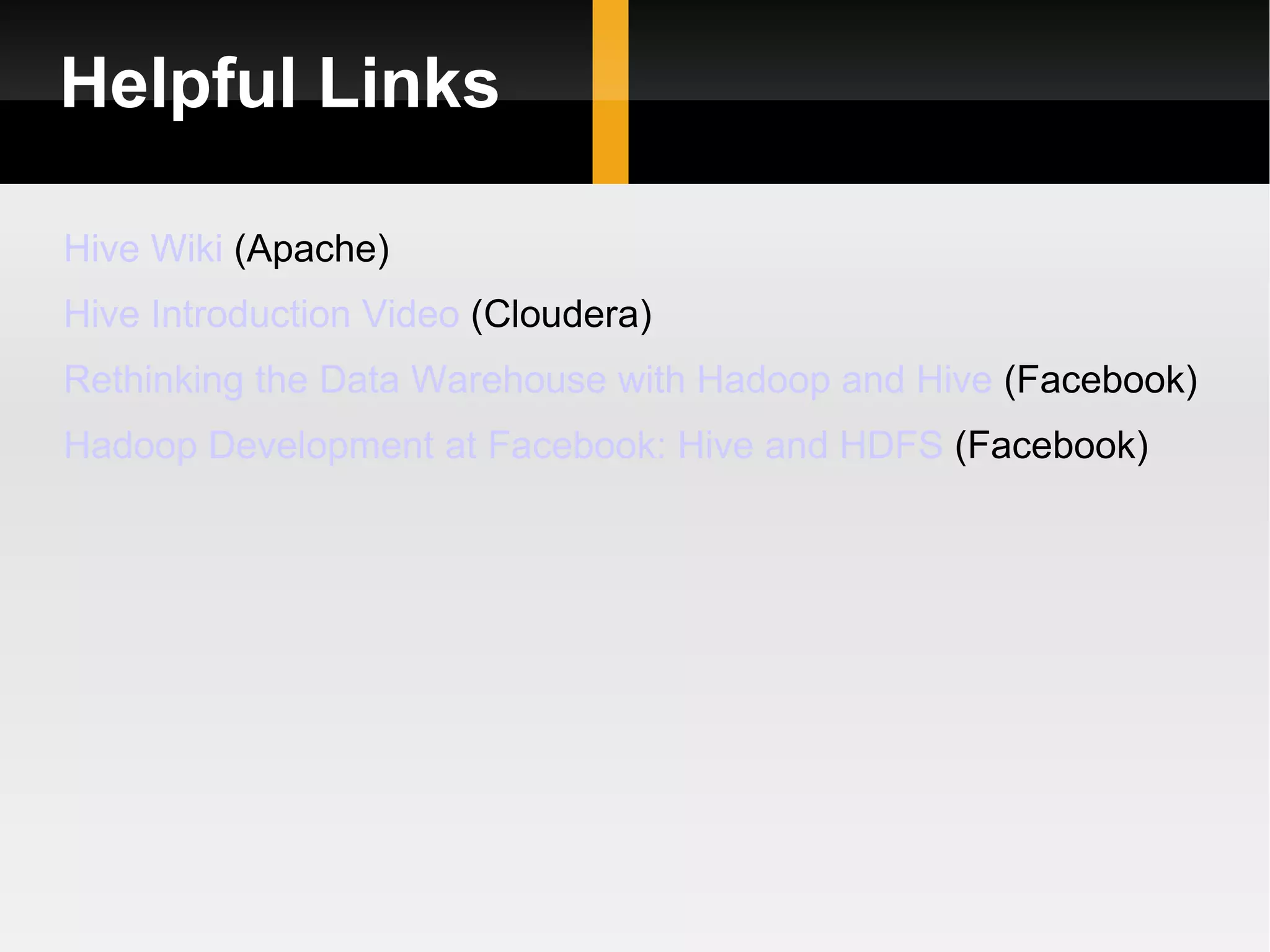 Introduction to Hive for Hadoop | PPT