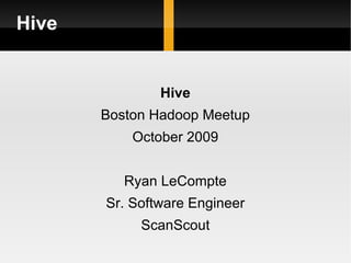 Introduction to Hive for Hadoop | PPT