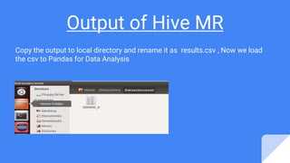 Hive and data analysis using pandas | PPT