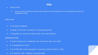 Hive and data analysis using pandas | PPT