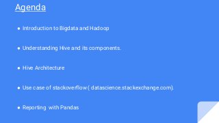 Hive and data analysis using pandas | PPT