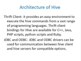 Hive architecture | PPTX | Science
