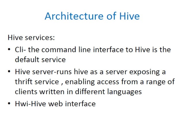 Hive architecture | PPTX | Science