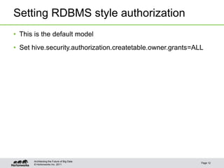 Apache Hive authorization models | PPT