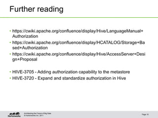 Apache Hive authorization models | PPTX