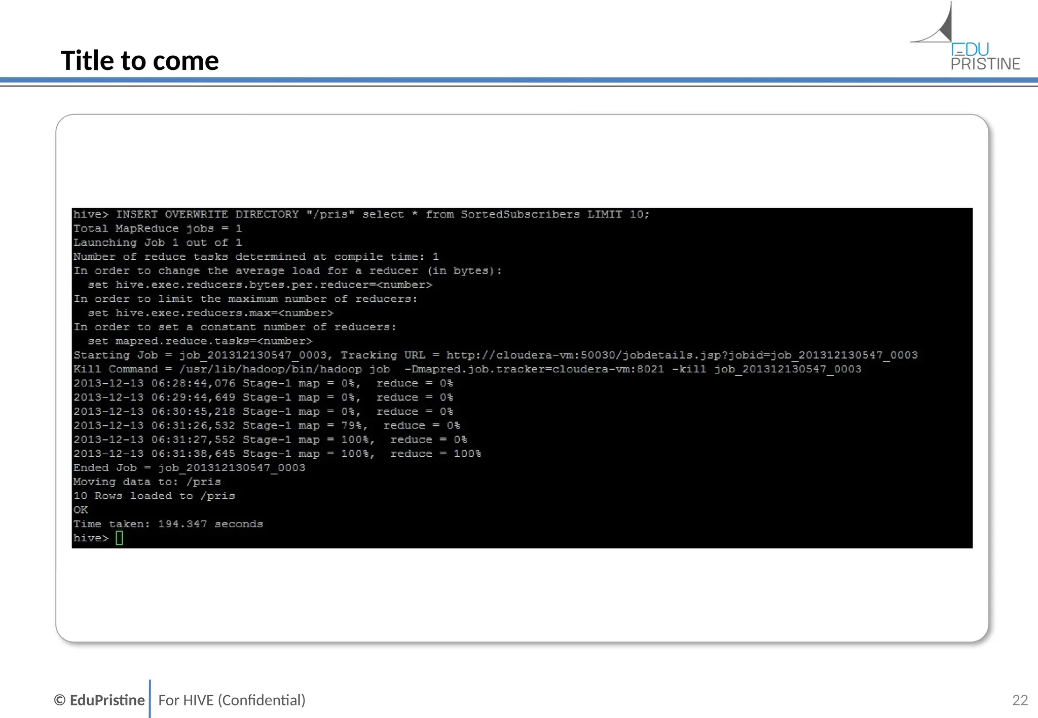 An Apache hive Tutorial to learn concepts of HQL | PPTX