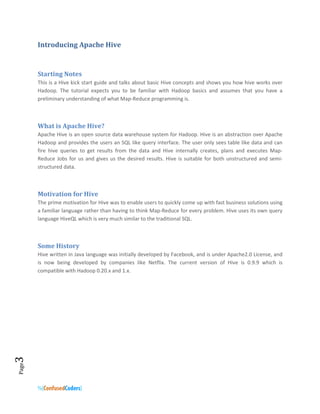 Apache Hive micro guide - ConfusedCoders | PDF | Databases | Computer Software and Applications