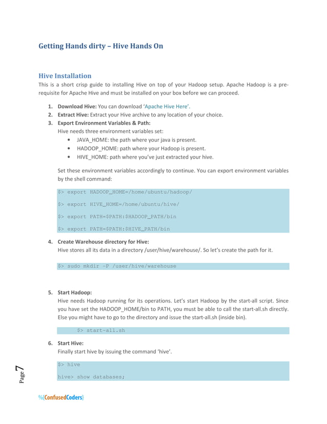 Apache Hive micro guide - ConfusedCoders | PDF | Databases | Computer Software and Applications