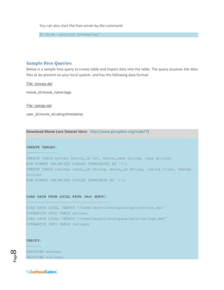 Apache Hive micro guide - ConfusedCoders | PDF | Databases | Computer Software and Applications