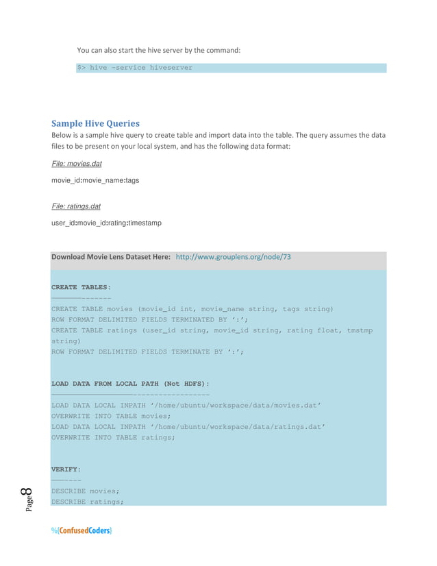 Apache Hive micro guide - ConfusedCoders | PDF | Databases | Computer Software and Applications