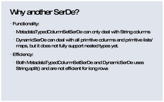 Hive - SerDe and LazySerde | PPT