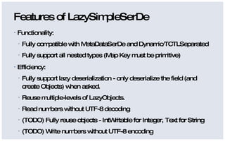 Hive - SerDe and LazySerde | PPT