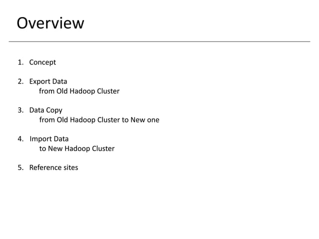 Hive data migration (export/import) | PPT