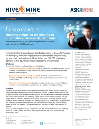 Hivemine's AskMe Case Study for Novartis | PDF