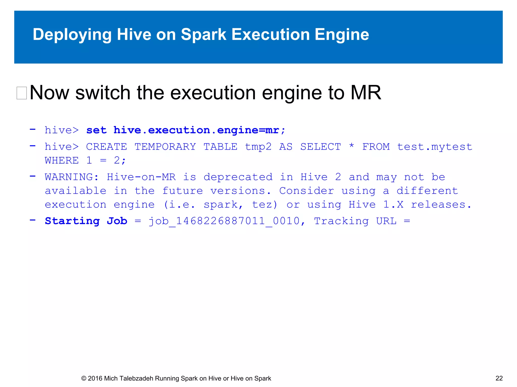 Query Engines for Hive: MR, Spark, Tez with LLAP – Considerations! | PDF | Cloud Computing ...