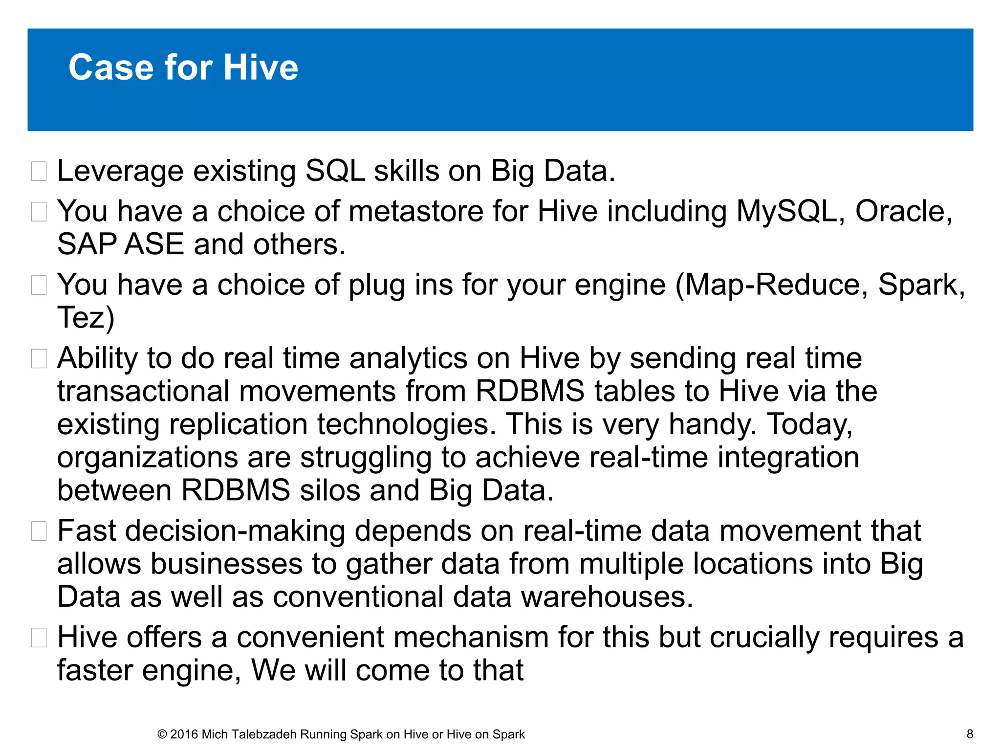 Query Engines for Hive: MR, Spark, Tez with LLAP – Considerations! | PDF | Cloud Computing ...