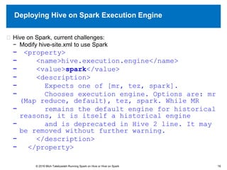 Query Engines for Hive: MR, Spark, Tez with LLAP – Considerations! | PDF