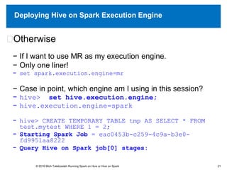 Query Engines for Hive: MR, Spark, Tez with LLAP – Considerations! | PDF | Cloud Computing ...