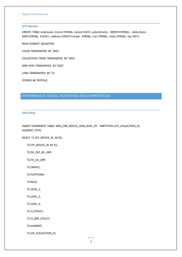 Hive performance optimizations | DOCX | Databases | Computer Software and Applications