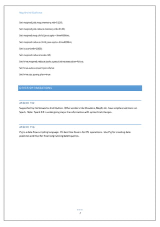 Hive performance optimizations | DOCX | Databases | Computer Software and Applications